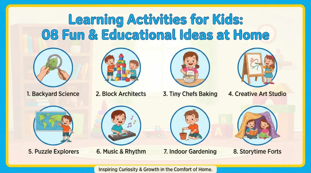 Learning Activities For Kids: 08 Fun & Educational Ideas At Home